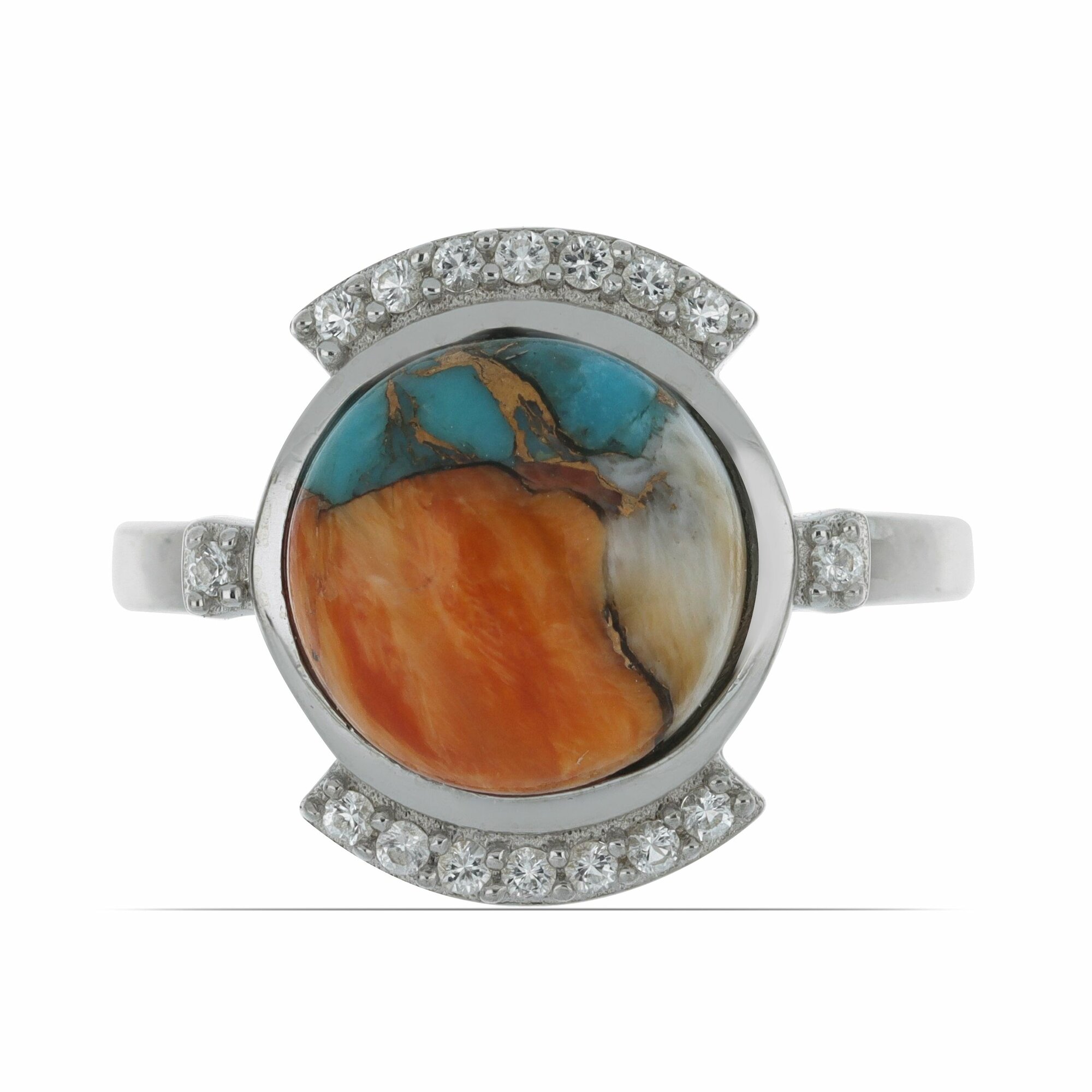 Кольцо Ювелирия, серебро, 925 проба, родирование, бирюза, топаз