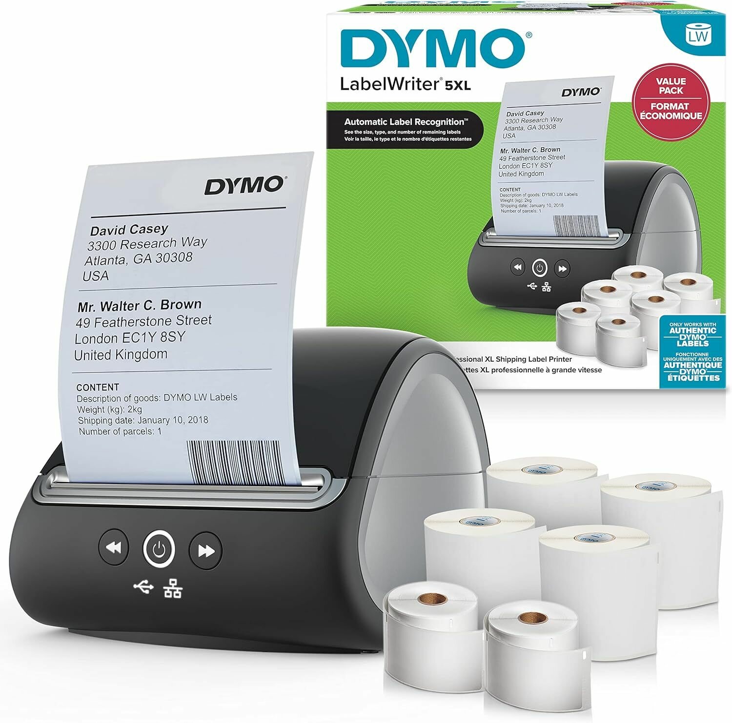 Принтер этикеток DYMO LabelWriter 5XL с рулонами
