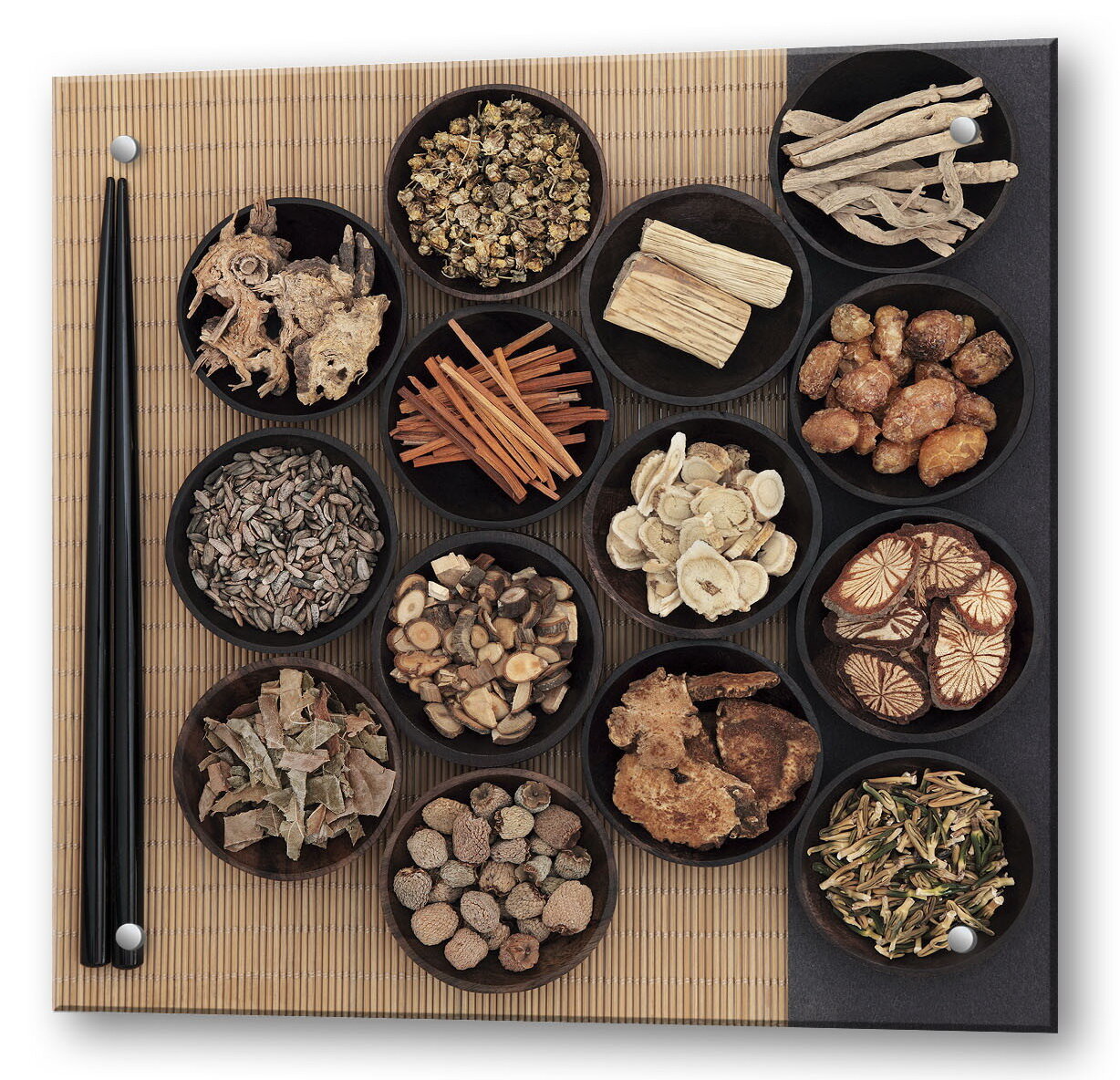 Кухонный экран из закаленного стекла "восточная кухня" - (600х600х4 мм)