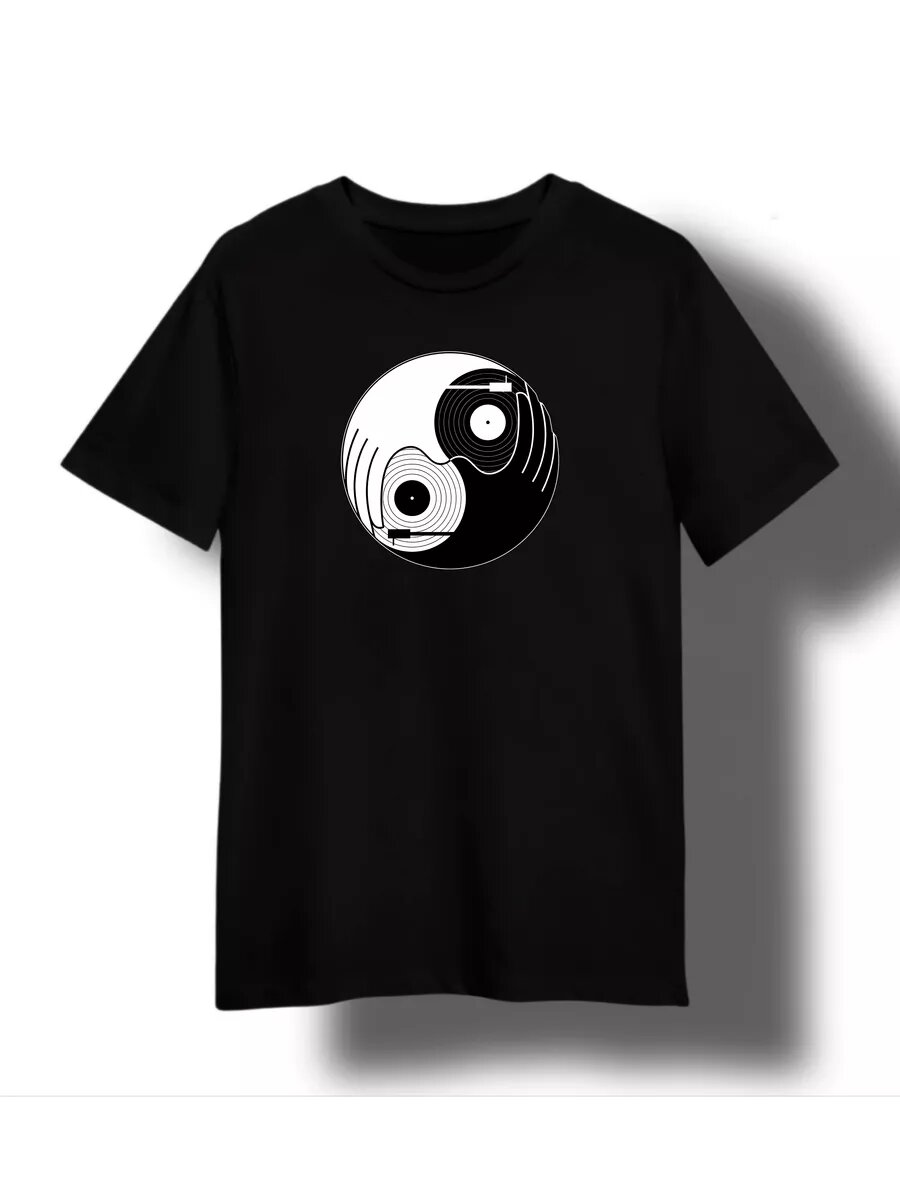 Футболка Zerosell виниловая пластинка инь янь
