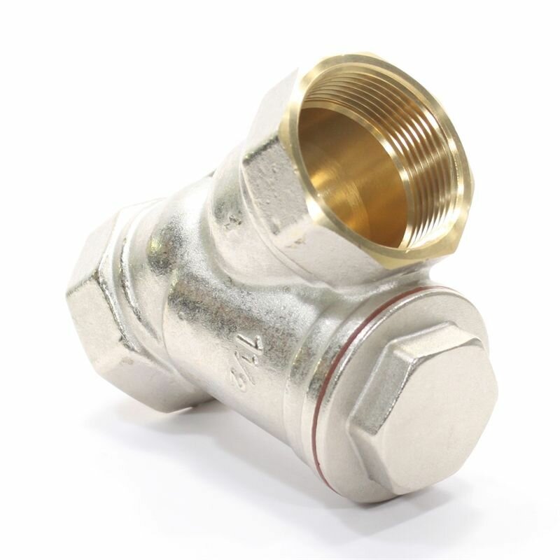 Фильтр грубой очистки для воды сетчатый резьбовой 1 1/2", PN16, WAAG, латунь, (холодная/горячая вода)