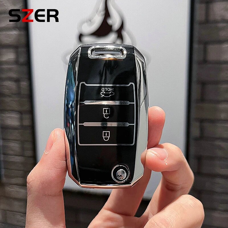 Автомобильный чехол для ключа KIA Silver Black