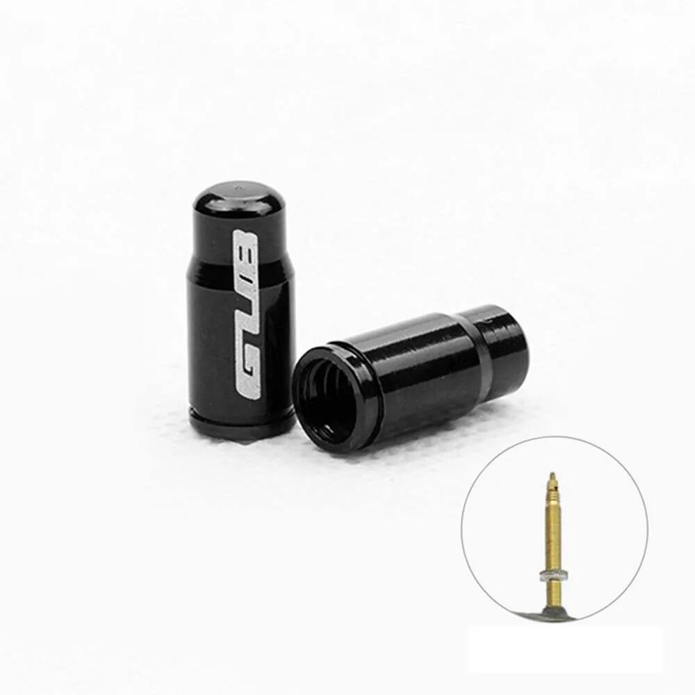 Пара защитных колпачков клапана для велосипедных шин MTB, алюминиевые, черный, красный, синий, золотой Черный, Black for Presta