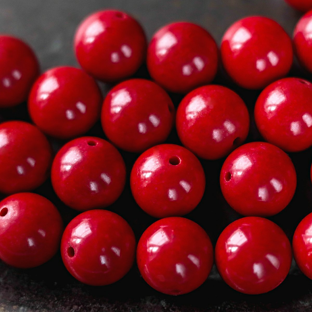 Бусины имитация Коралла 8 шт. из синт. камня, размер 12 мм, цвет красный