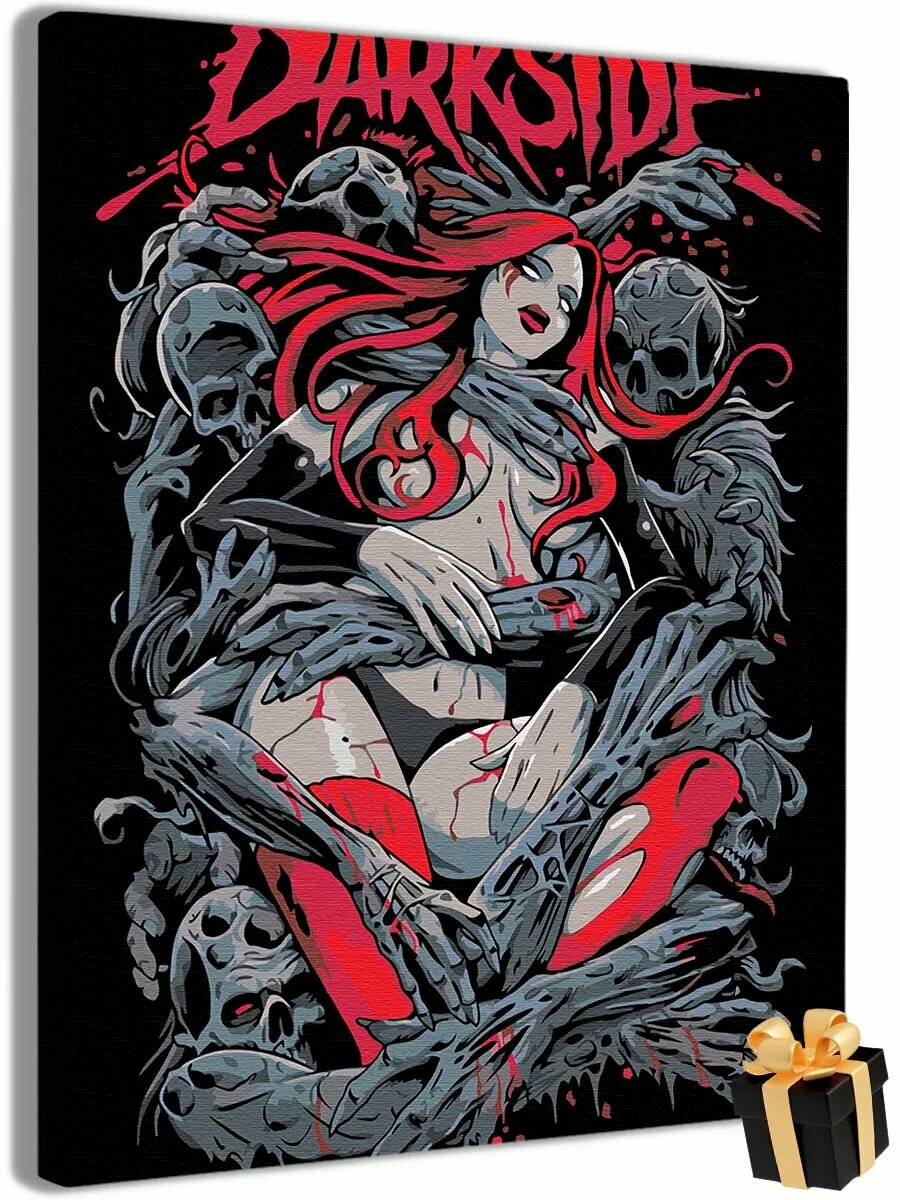 Картина по номерам darkside черепа скелет