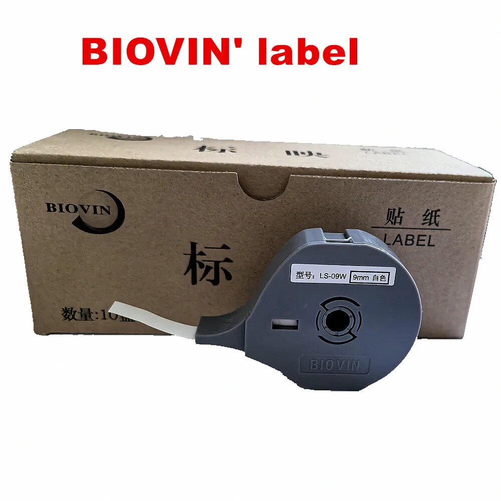 BIOVIN оригинальный маркер для проводов, кассетные ленты для этикеток LS-09W, белая наклейка для принтера ID кабеля, электронная надписящая машина s650