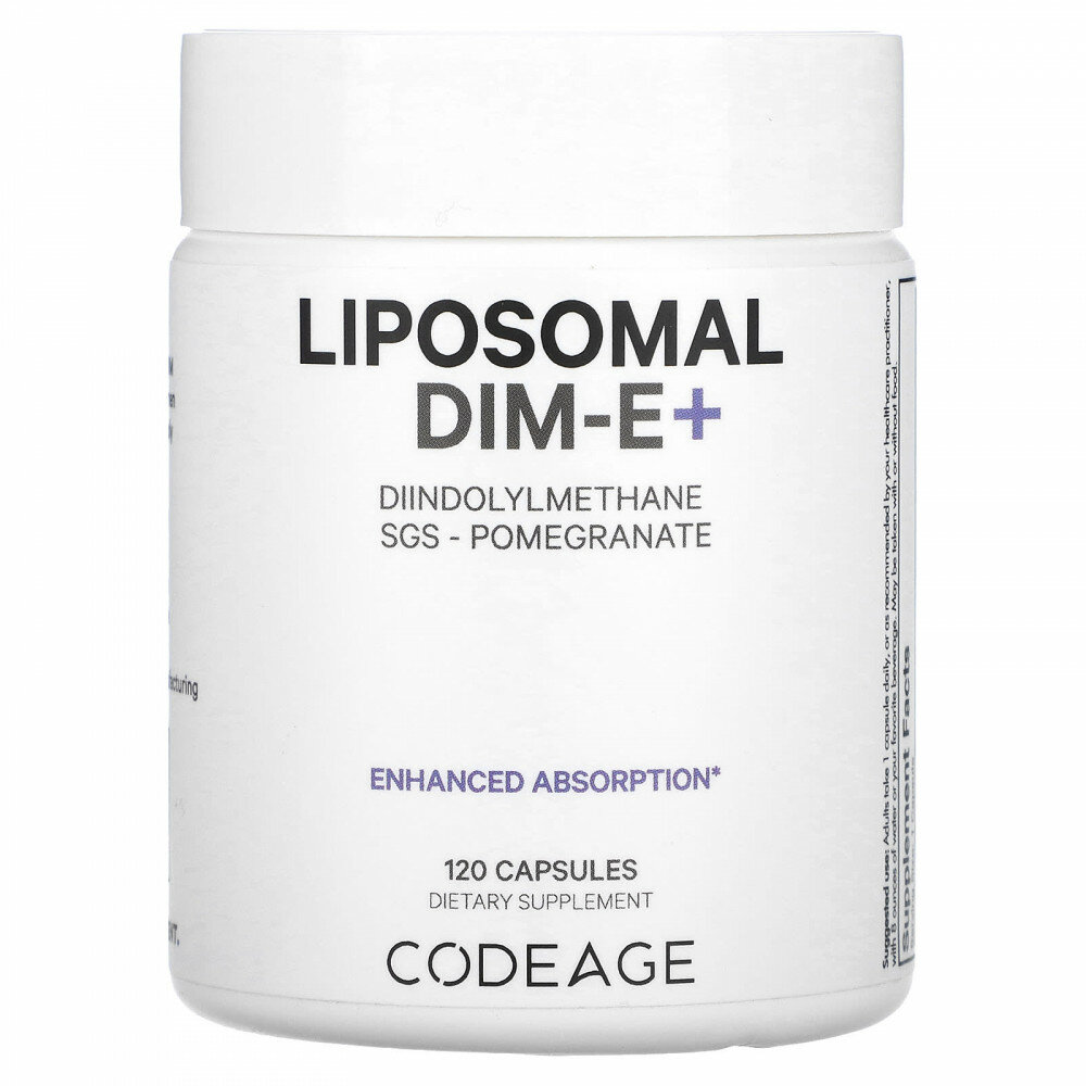 Codeage, Liposomal DIM-E+, дииндолилметан и витамин E, 120 растительных капсул
