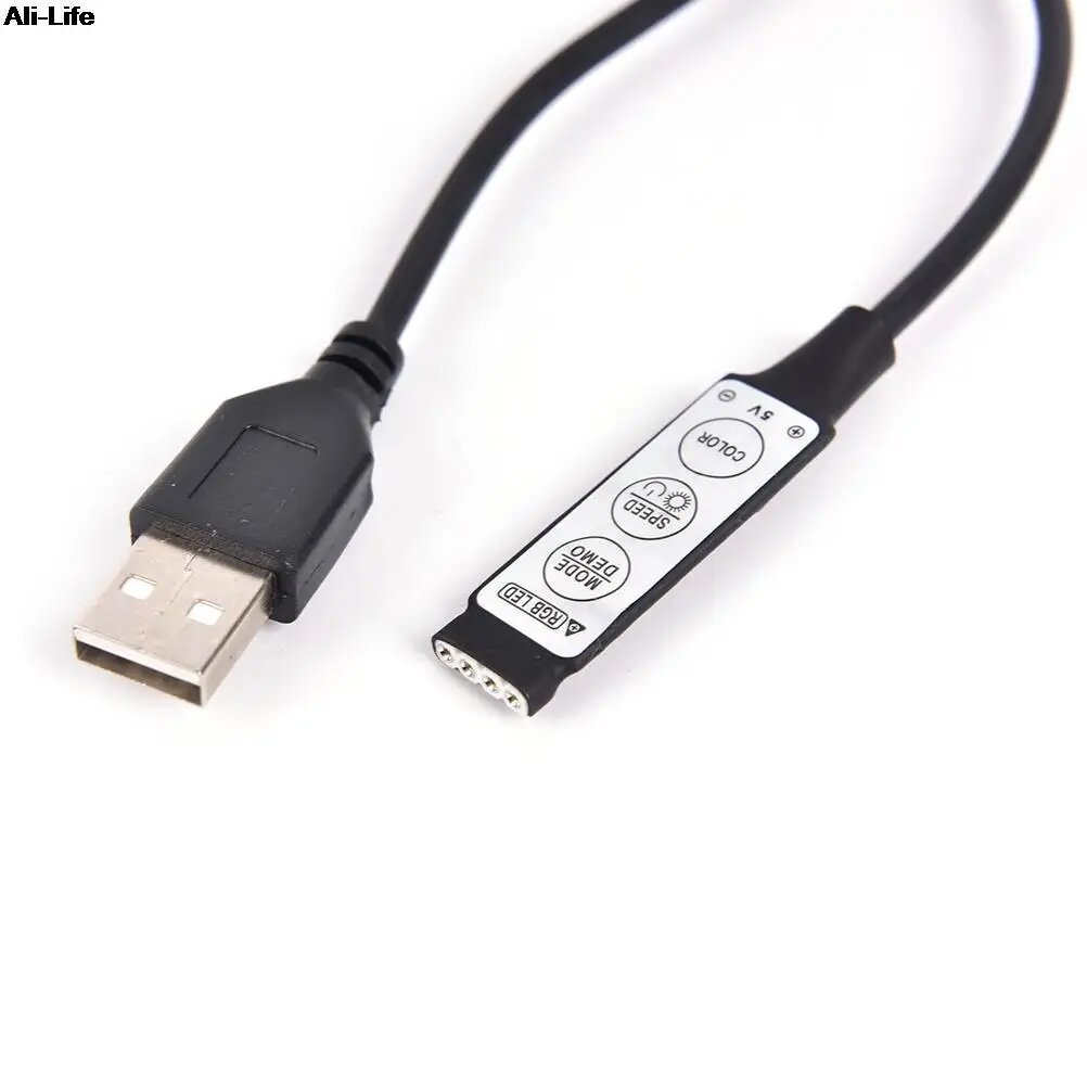 USB RGB контроллер 5V 3 клавиши черный