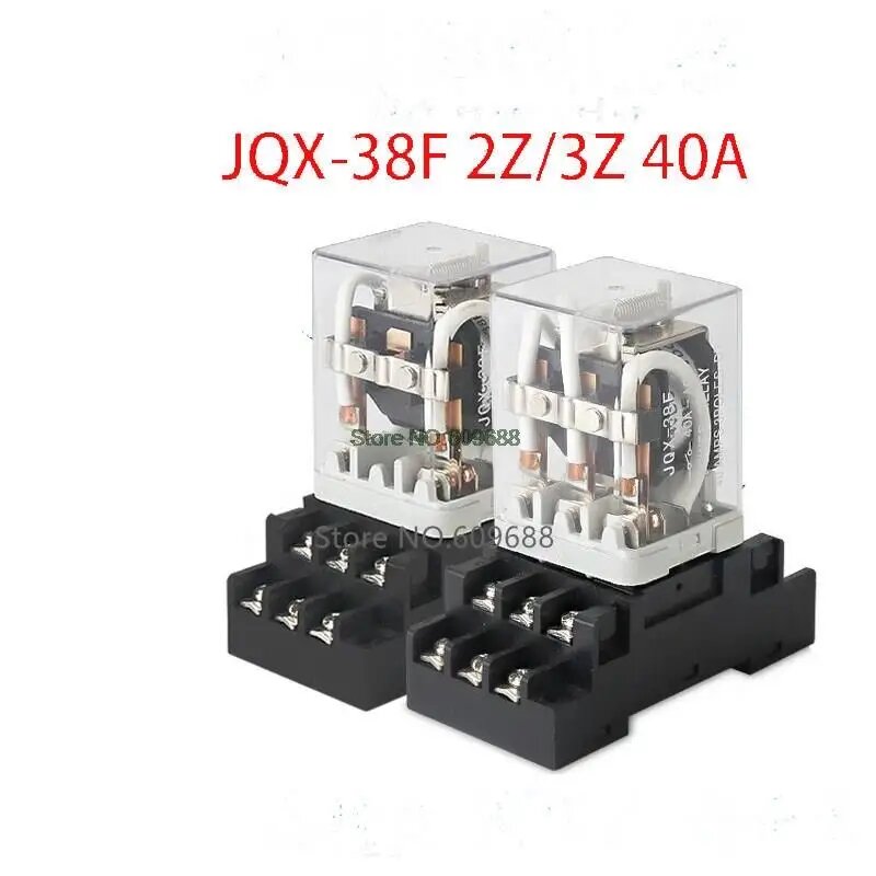 Easyelec реле JQX-38F 11 контактов 40А 220В/24/12В 3NO3NC 11Pin, No Base, 24 В