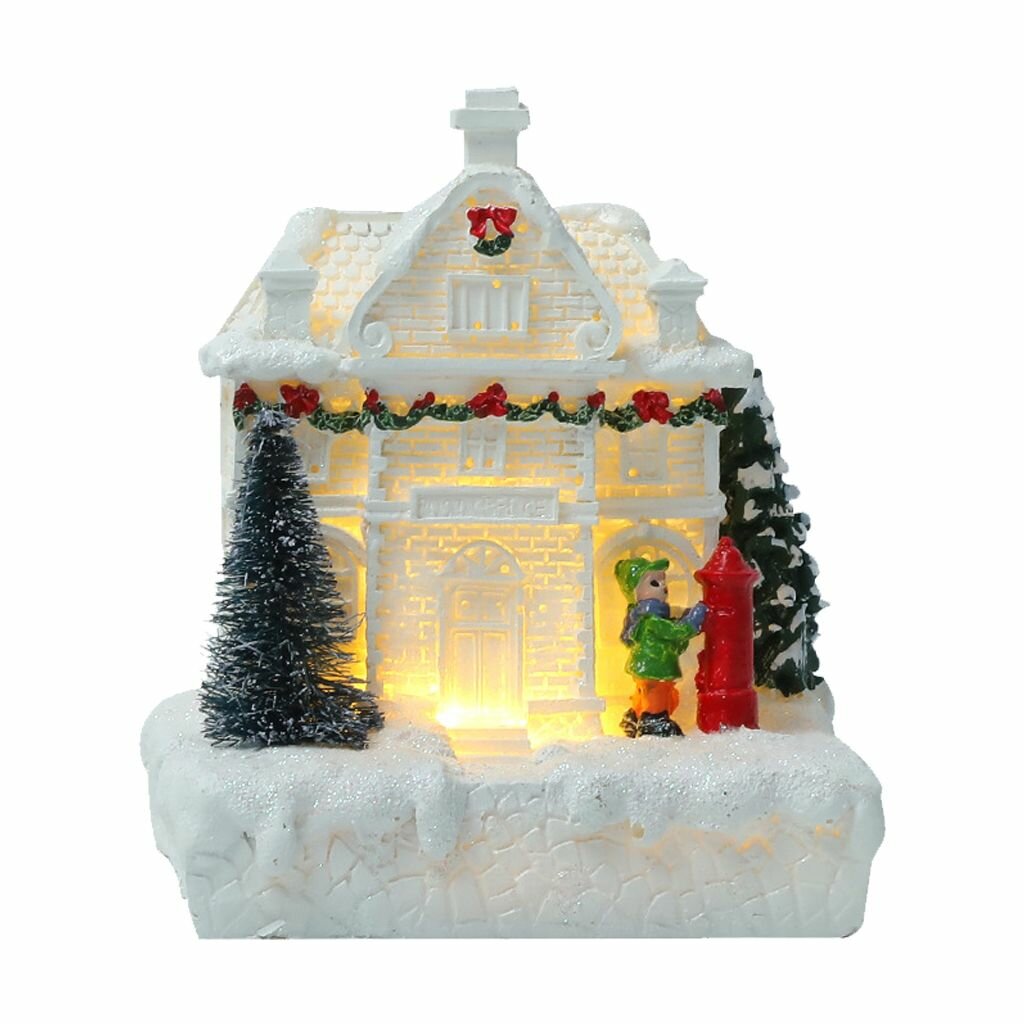 Сцена из иглу Санта-Клауса, Светящаяся Статуя украшения Рождественской елки B