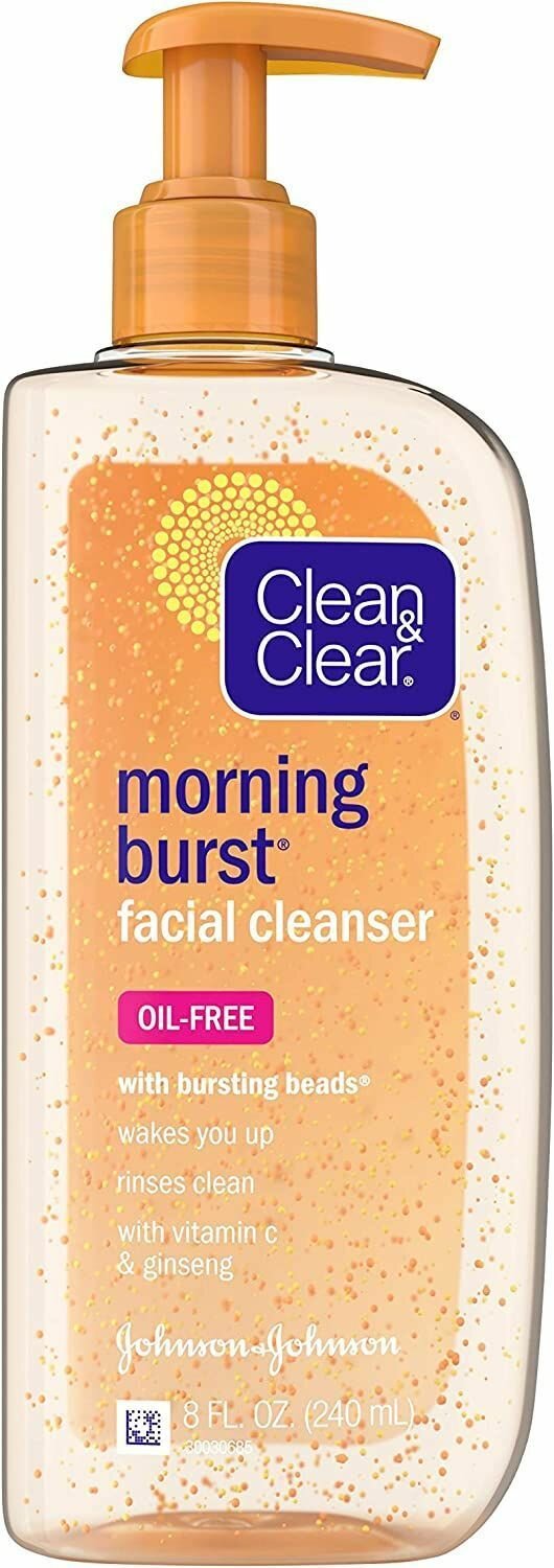 Очищающее средство Clean & Clear Morning Burst без масла, содержащее осветляющий витамин С, женьшень и нежное ежедневное осветляющее очищающее средство,