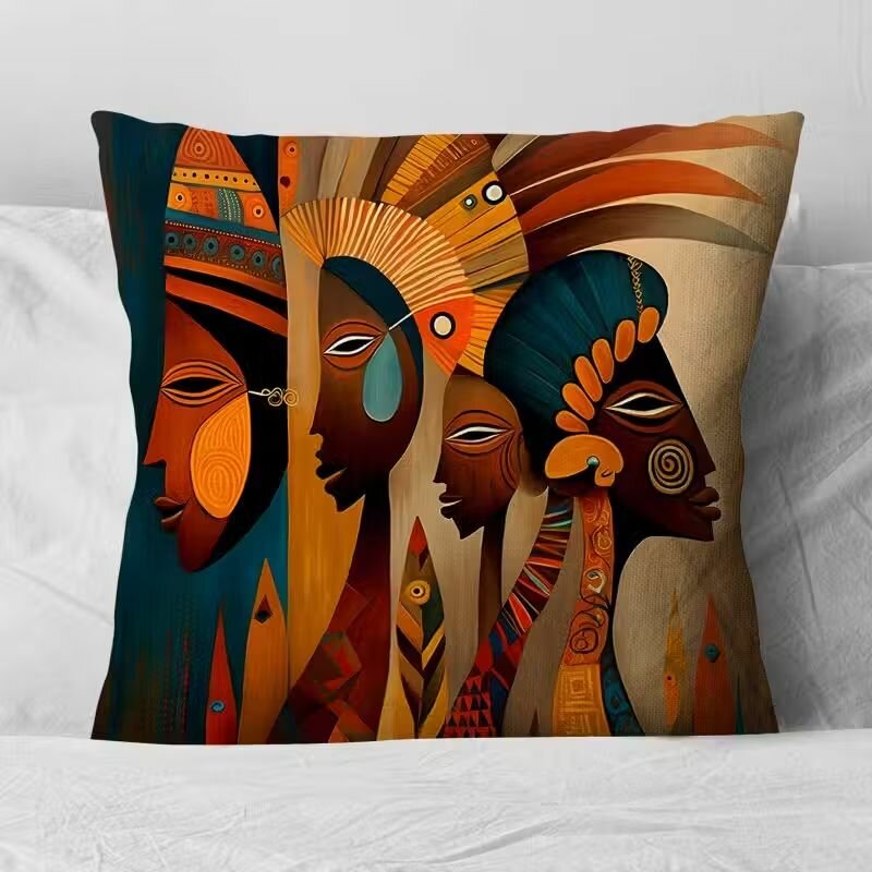 Подушка Декоративна Африканские жители Эфиопия 40х40 велюр