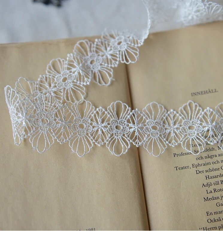 Полиэстер кружева 4см 3 метра Белый, белый