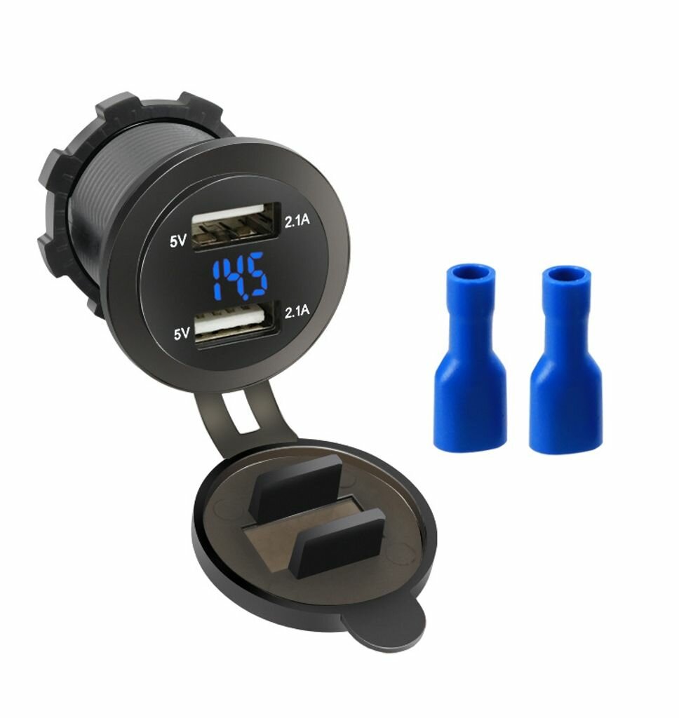 Двойная USB-розетка для зарядного устройства, водонепроницаемая розетка 12 В/24 В, 4,2 А, адаптер быстрой зарядки автомобильных лодок, морских судов