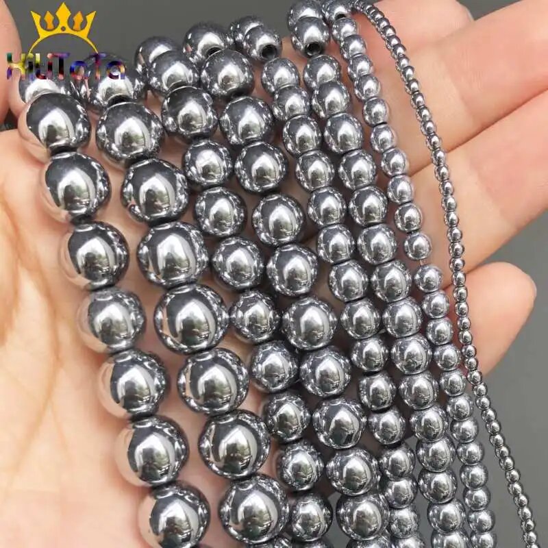 Бусины из гематита xilitata 2/3/4/6/8/10/12 мм Серебряный, 3mm (approx 120pcs), Rhodium