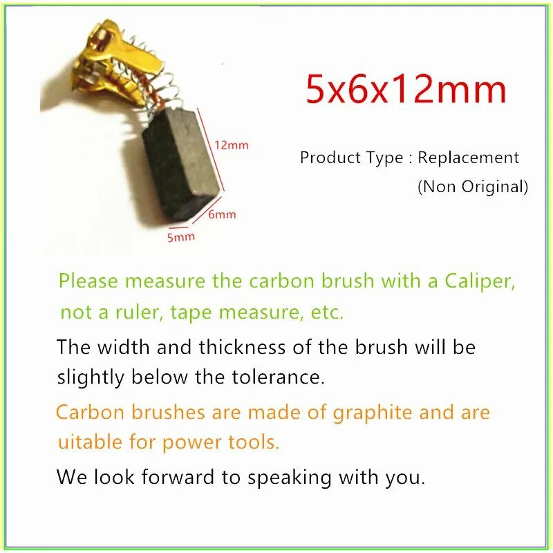 Сменная углеродная щетка Hitachi, 2 шт, 12x6x5 мм для 328202 334696 328200 G18DSL G18DL G14DSL G14DL CE18DSL, запчасти для электроинструмента