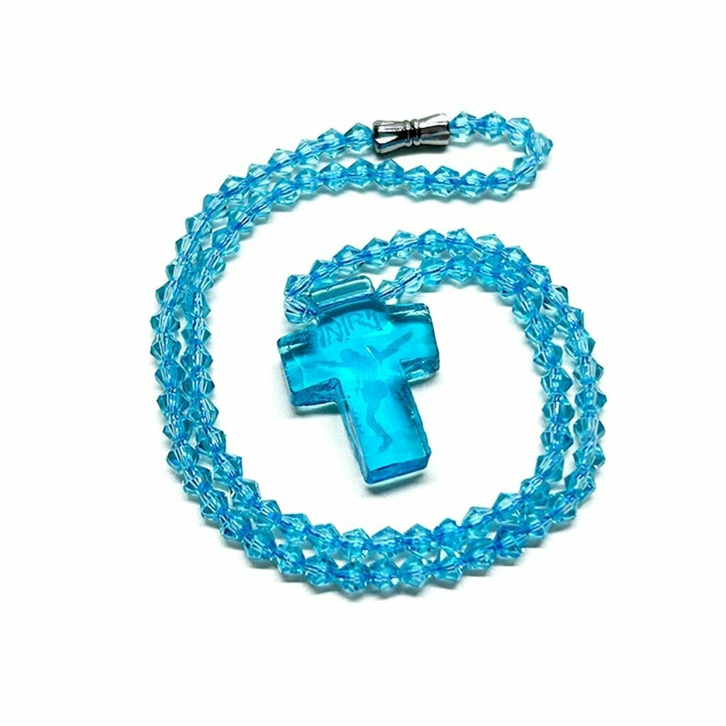 1 нитка бриллиантовых многогранных хрустальных бусин на цепочке, ожерелье с хрустальным крестом, ювелирные изделия-тип B