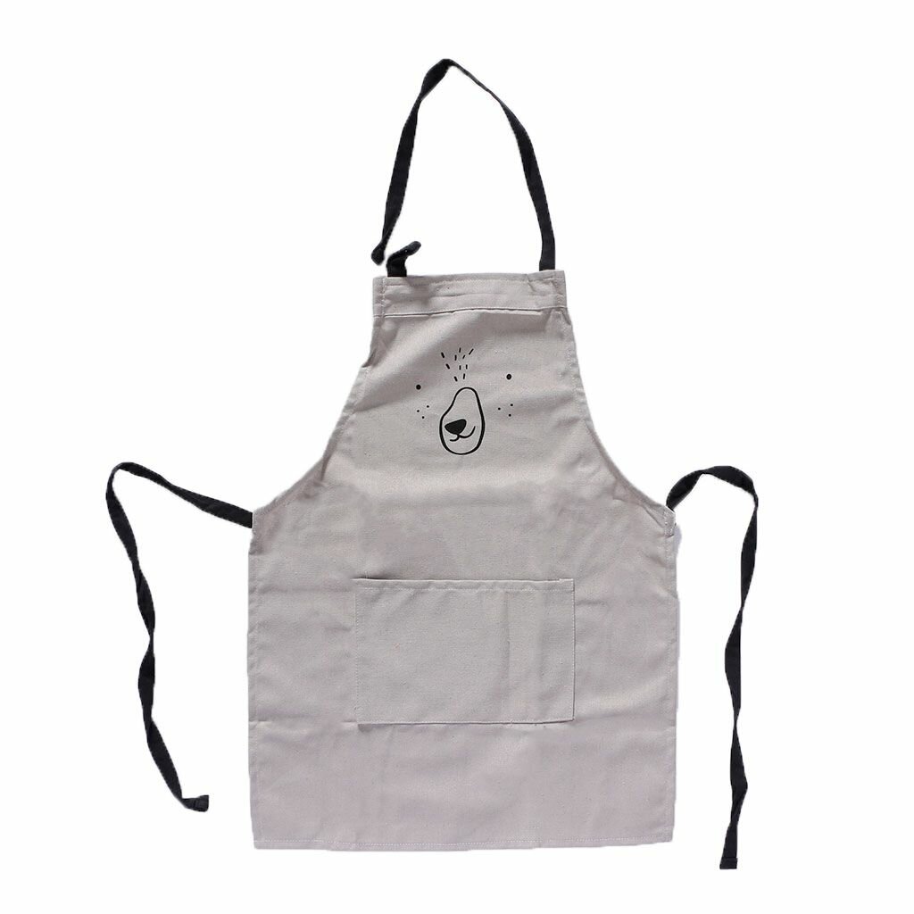 Фартук, Детский фартук из чистого хлопка в скандинавском стиле - серый размер S, 1 шт.