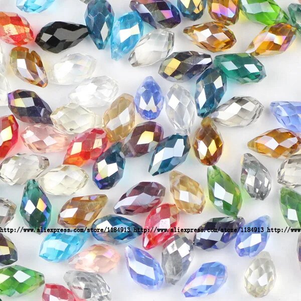 Бусины-капли из австрийского хрусталя JHNBY 8x13 мм 30 шт CS800 Mixed color