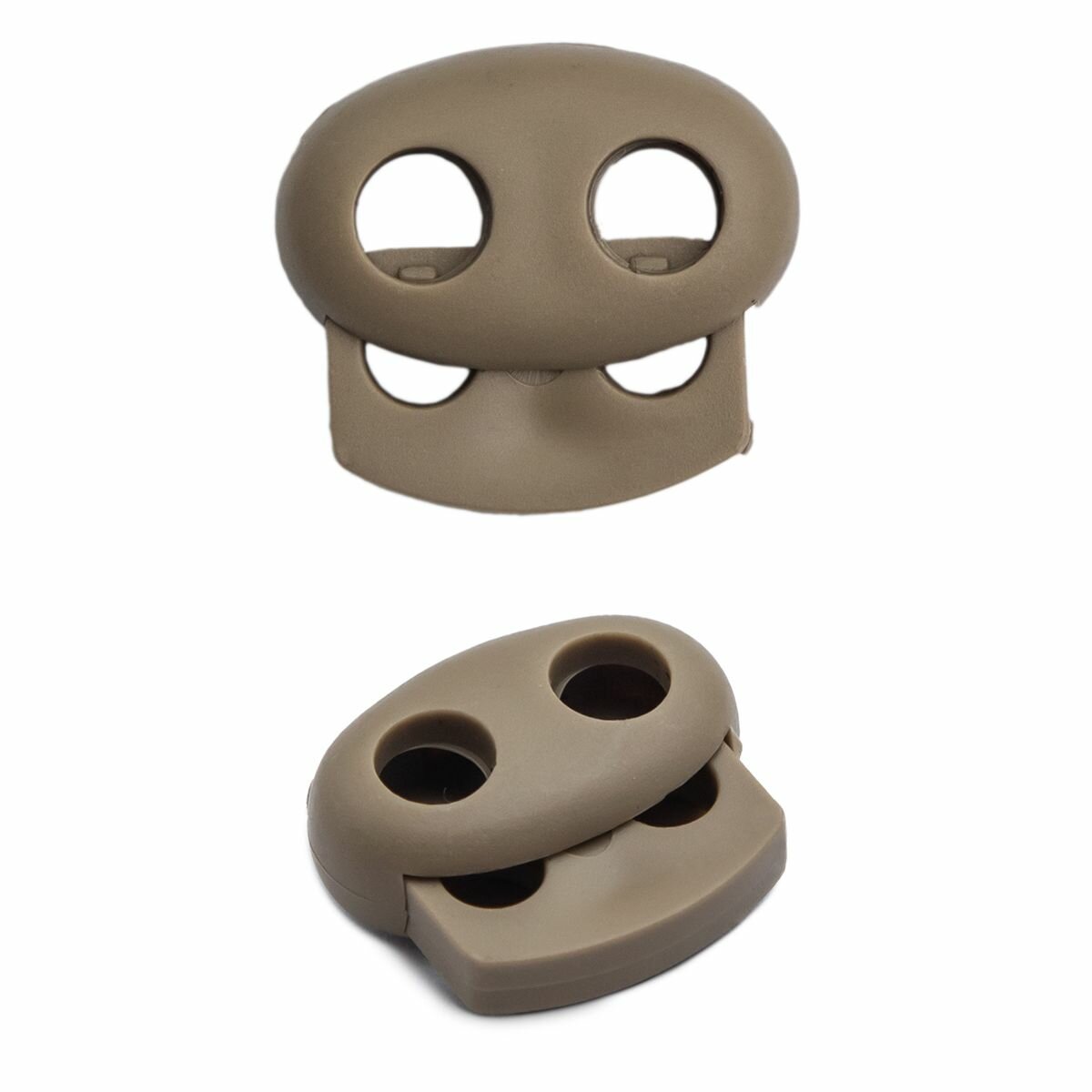 103-М Фиксатор (стопор) 'Овал' малый двухдырочный d 4мм, 14*17мм, ПП (бежевый)