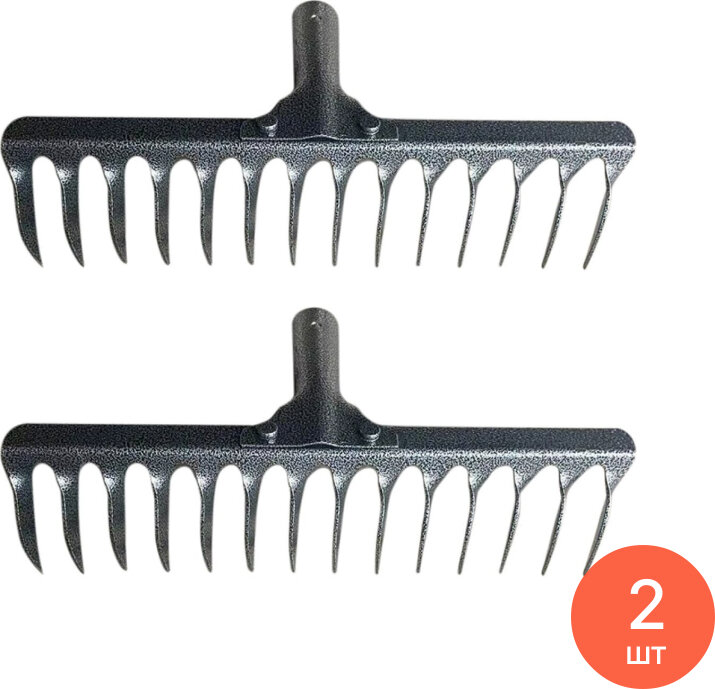 Грабли PARK / Парк витые 14 зубьев, без черенка, 42см / садовый инструмент (комплект из 2 шт)