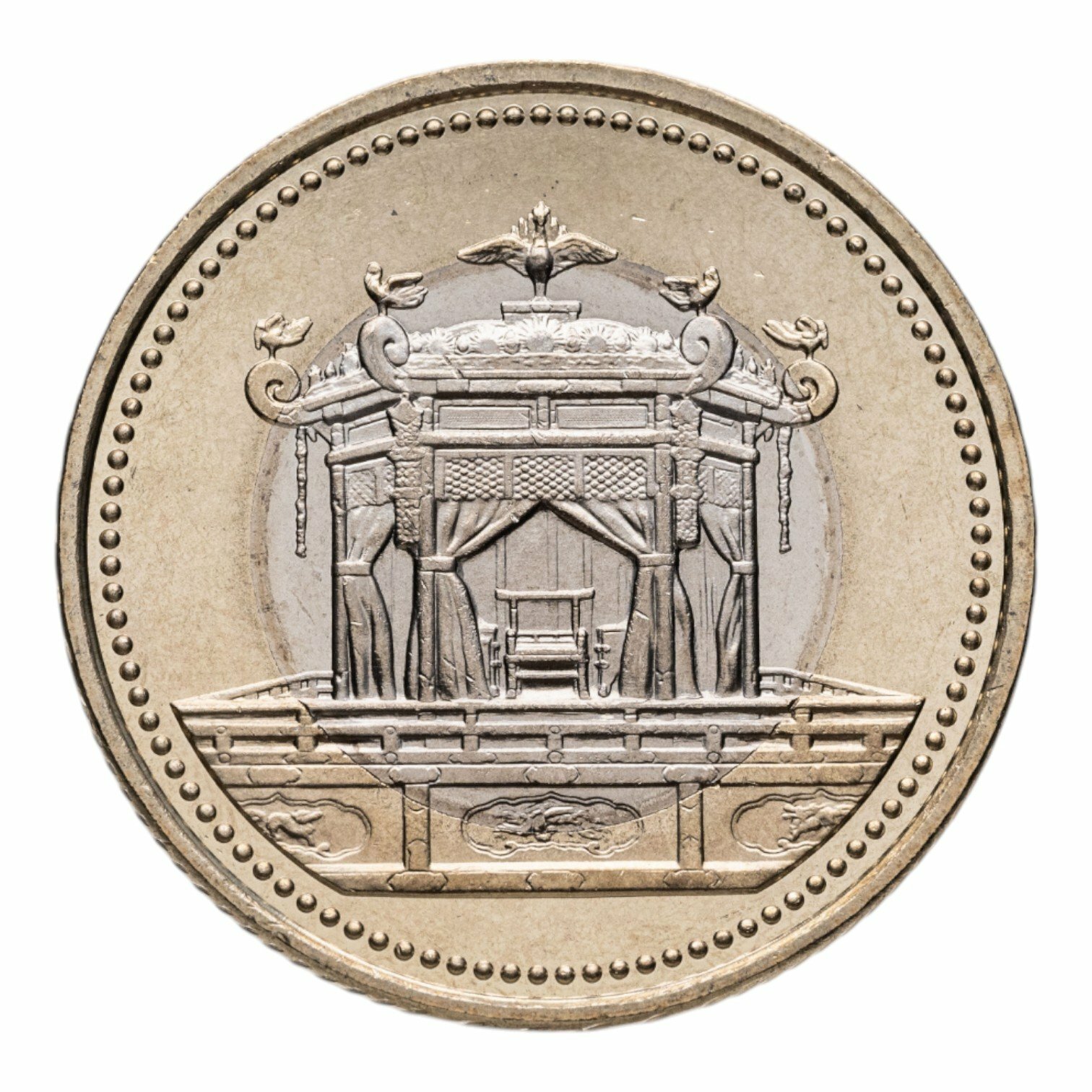 Япония 500 йен 2019 "Возведение на престол императора Нарухито", Биметалл, в сохранности BUNC