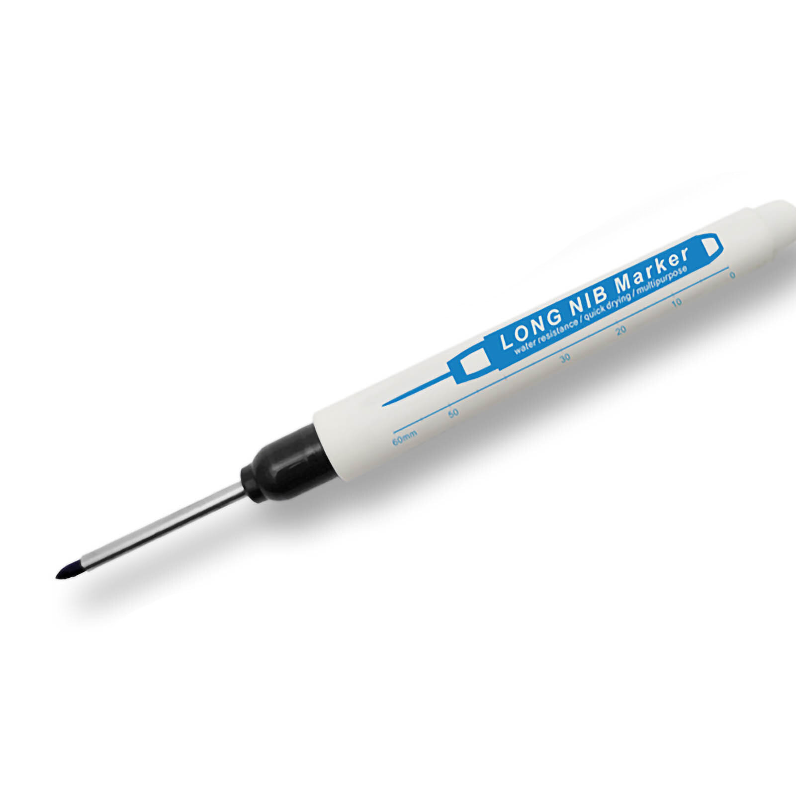 Многофункциональный водонепроницаемый маркер с длинным наконечником, длиной 30 мм, для глубоких отверстий, для работы по дереву, черный.