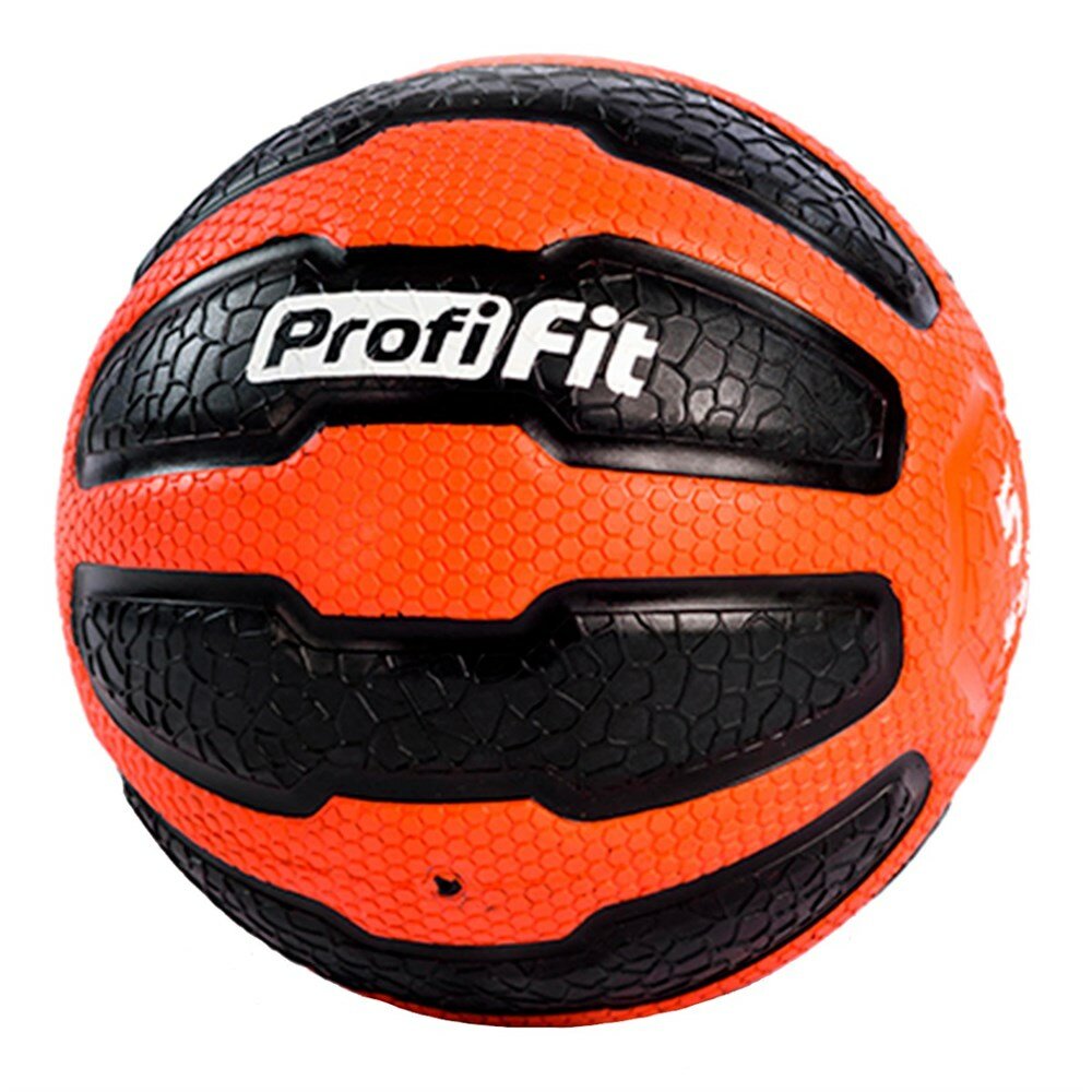 PROFI-FIT Медбол PROFI-FIT 5 кг ярко-оранжевый с черными вставками