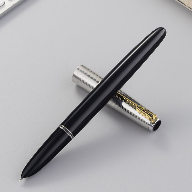 HERO Fountain Pen 616 Upgraded Student Fountain Pen, Black, Iridium Nib Ink Pen for Daily Writing And Calligraphy Practice, EF Nib, Transparent Packaging Box