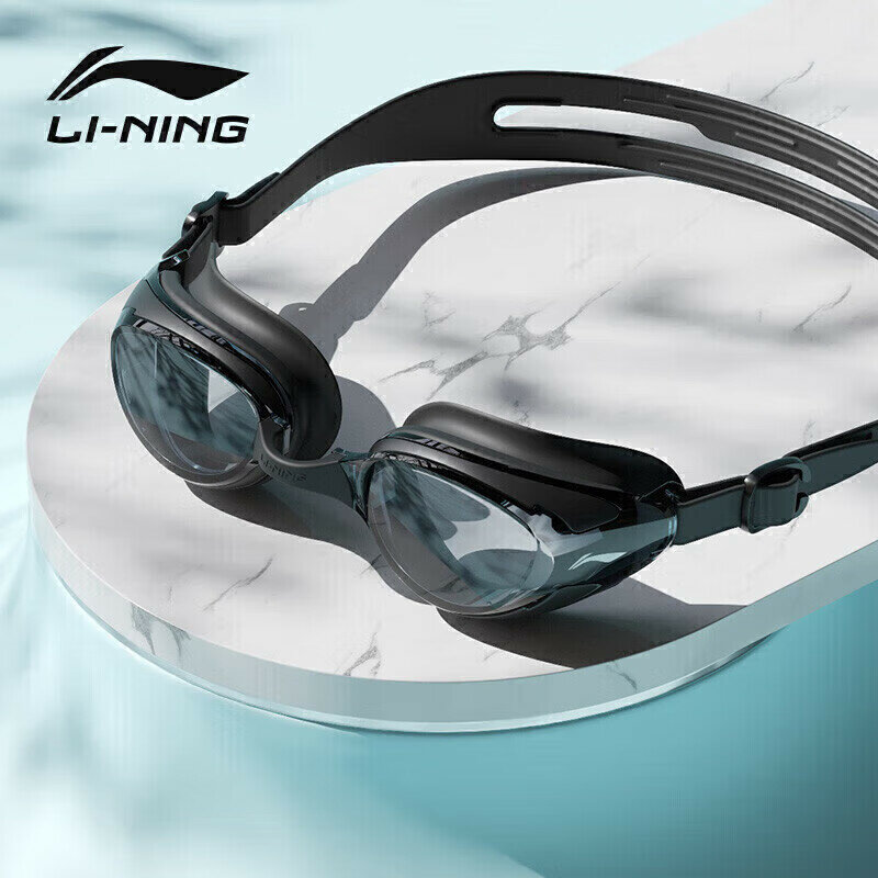 Очки для плавания LI-NING Waterproof, Anti-Fog, Non-Prescription Swimming Goggles, LNJT224-10, Midnight Black