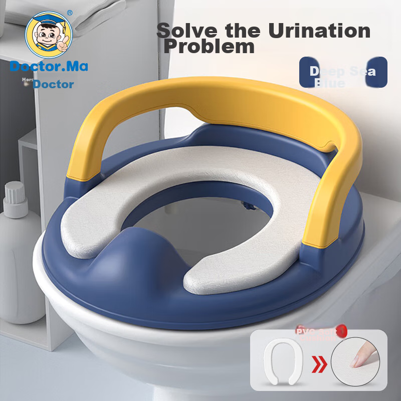 Dr. Ma Children's Toilet Seat, Potty Training Seat for Boys And Girls, Baby Toilet Pad, Infant Potty Training Ring, Baby Blue H2004