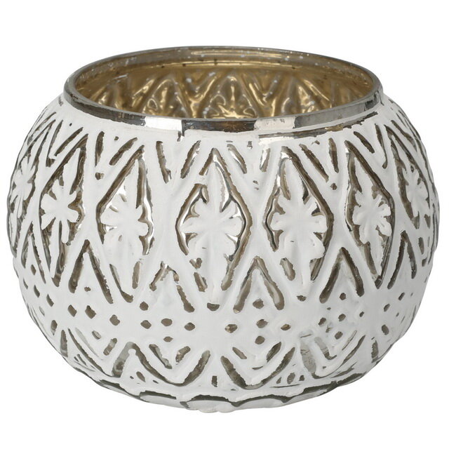 Стеклянный подсвечник Форетто 10 см серебряный, Koopman, A68101140