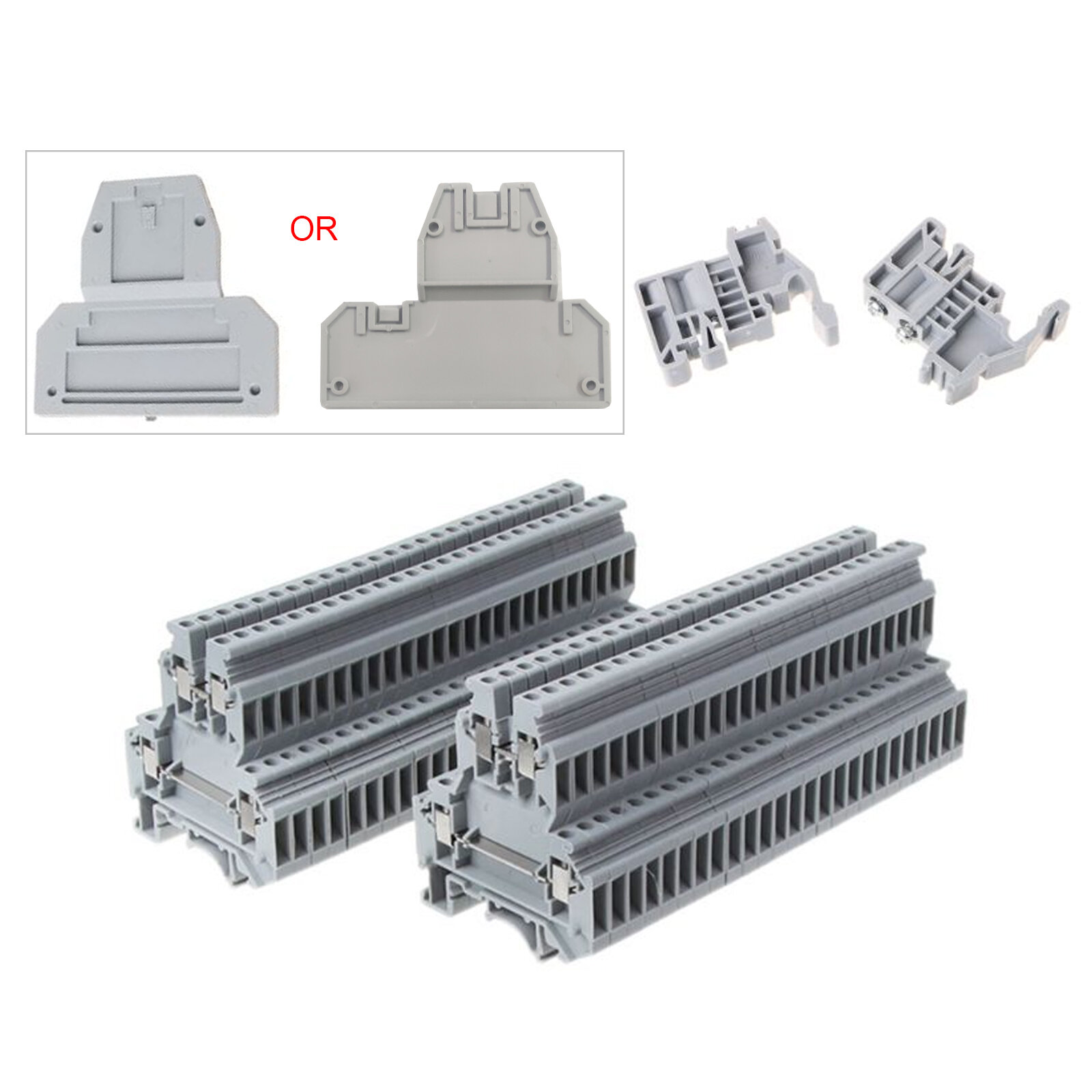 50 Шт UKK3 DIN-Рейка Двухуровневая Двухрядная Клеммная Колодка 500V 25A 28-12AWG Серого цвета
