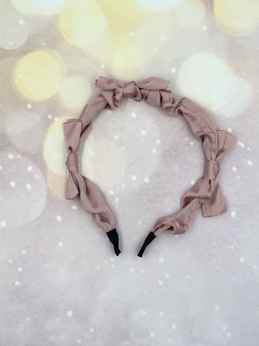 Ободок для волос женский детский с атласными бантиками