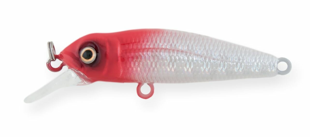 Воблер Минноу Strike Pro Midge 40, 40 мм, Загл. 0,5м, Нейтральный, цвет: 022PPP-713 Redhead Silver