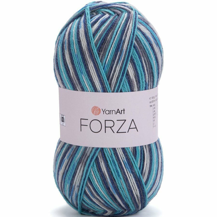 Пряжа Yarnart FORZA 2514 бир/син/бел (5 мотков)