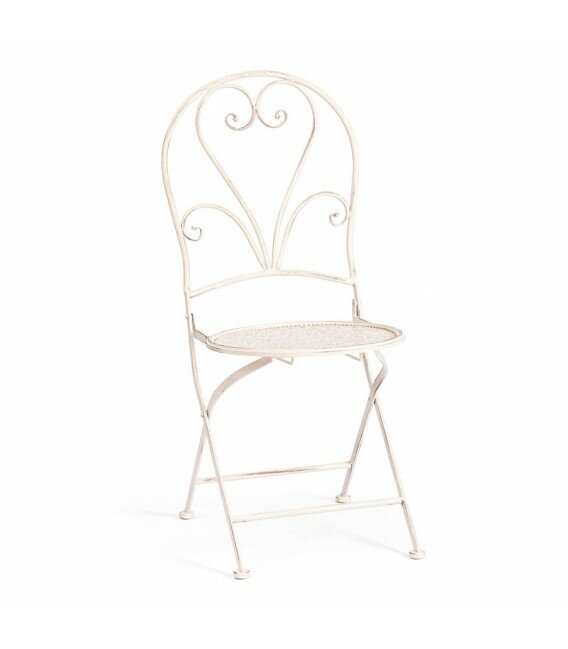 TetChair Кованый стул LOVE CHAIR (PL08-11140), античный белый (Комплект 2 шт.)