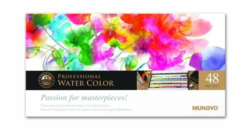 Акварель Mungyo Gallery, в металлических кюветах, мельчайший помол, из чистейшего гуммиарабика