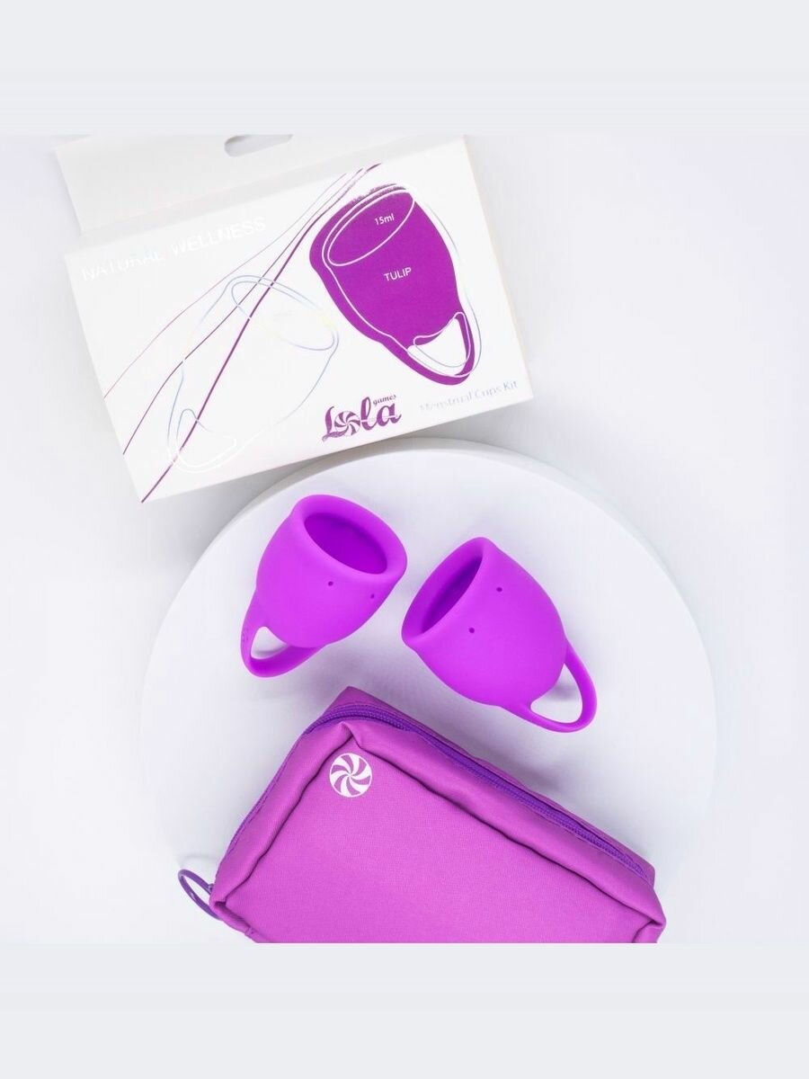 Набор менструальных чаш "Lola Games Tulip", силикон, S, сиреневый, 2 шт