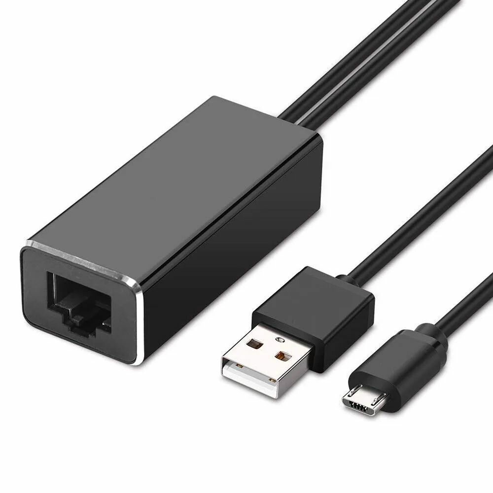 Адаптер Micro USB - Ethernet RJ45 100M для Fire Stick 4K Chromecast Google Home Mini, сетевой адаптер, кабель для потокового ТВ