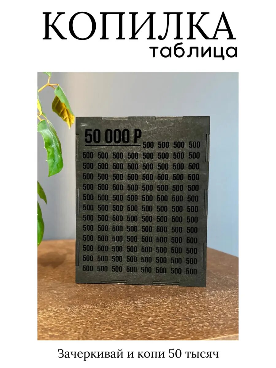 Деревянная копилка по 500 рублей из фанеры, копилка по номерам