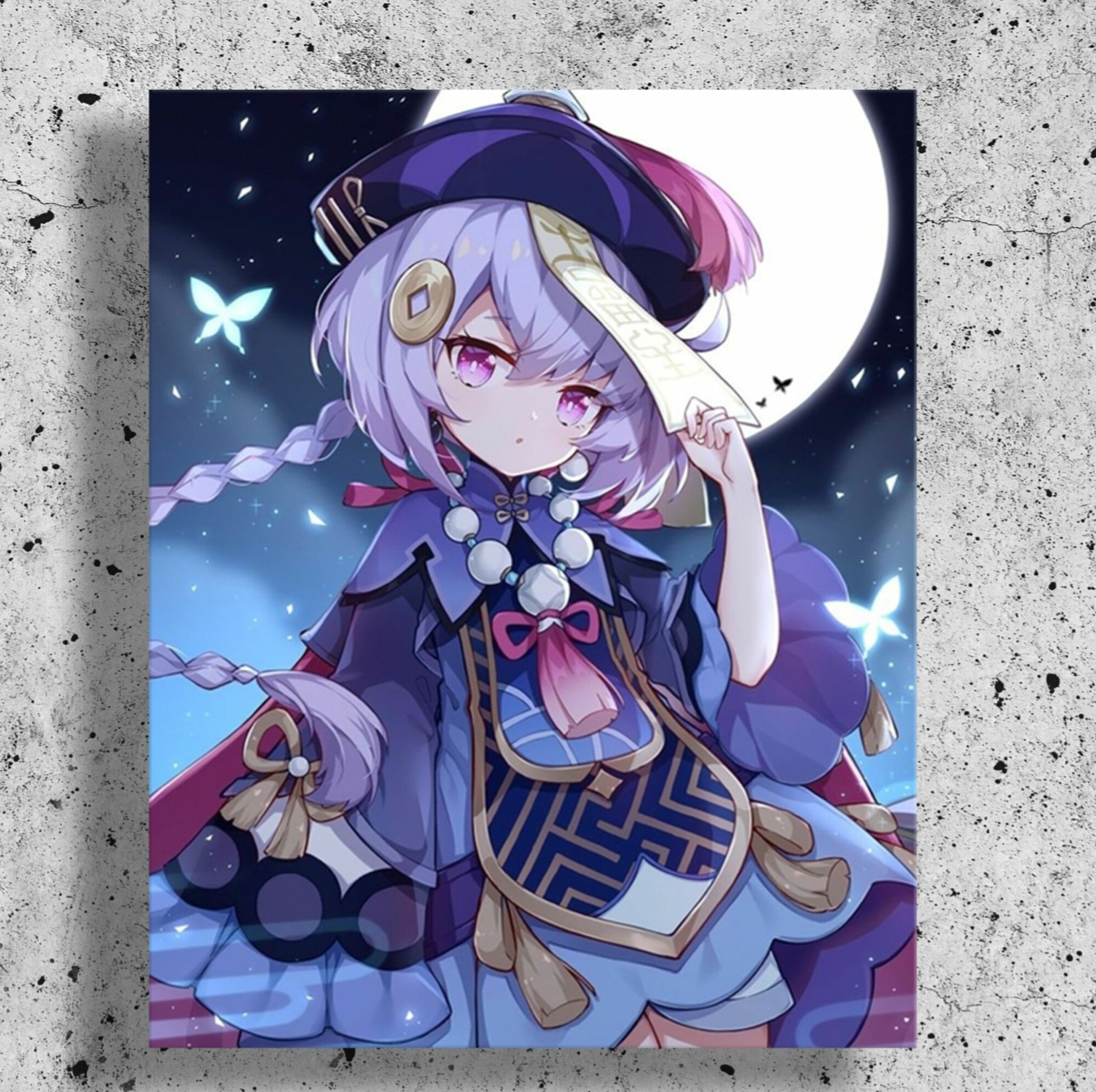 Картина "Аниме Ци ци", на стекле, крепление и инструкция в комплекте, 50x40 см