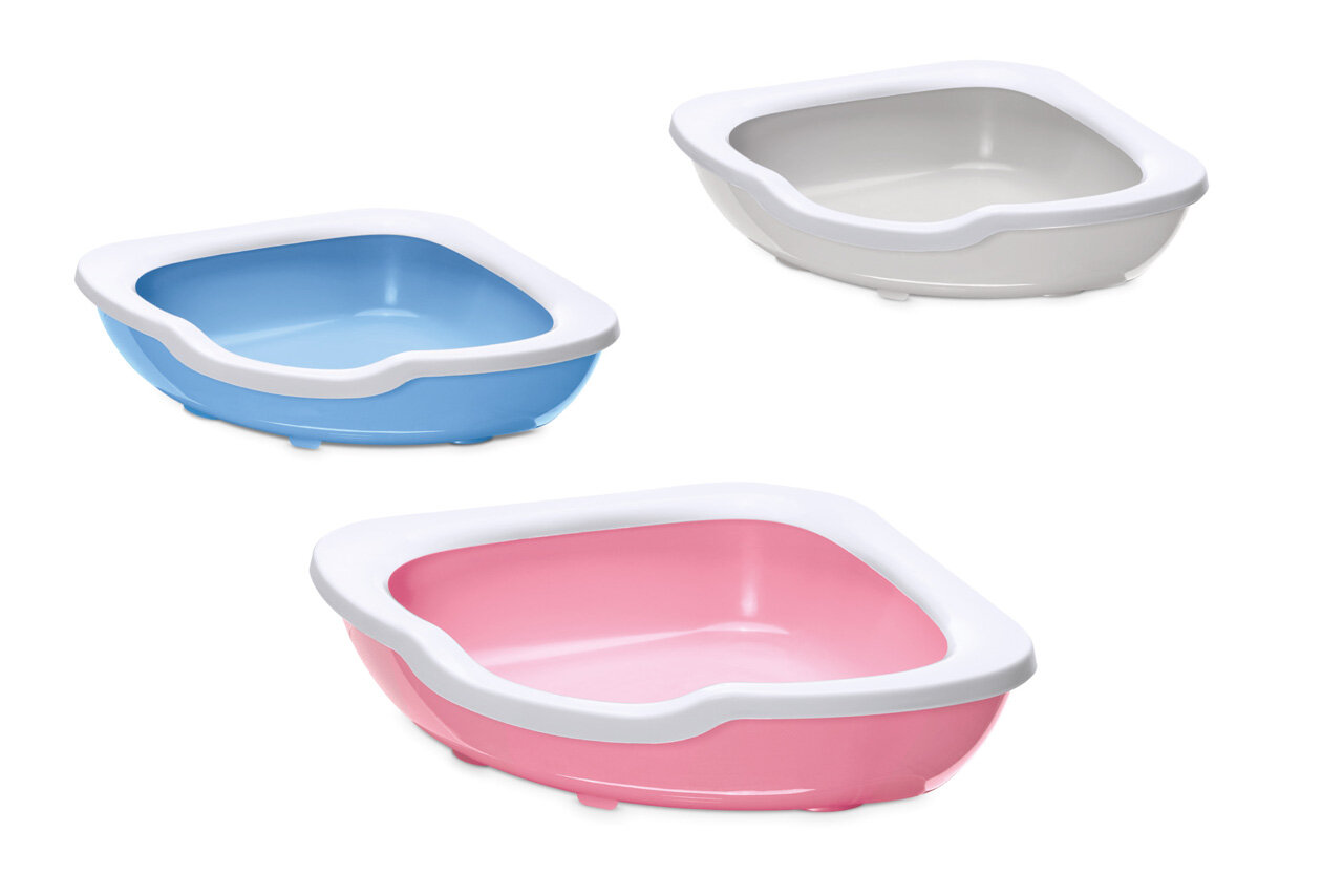 Туалет для кошек угловой с бортом "Fred", 51х51х15.5 см, IMAC