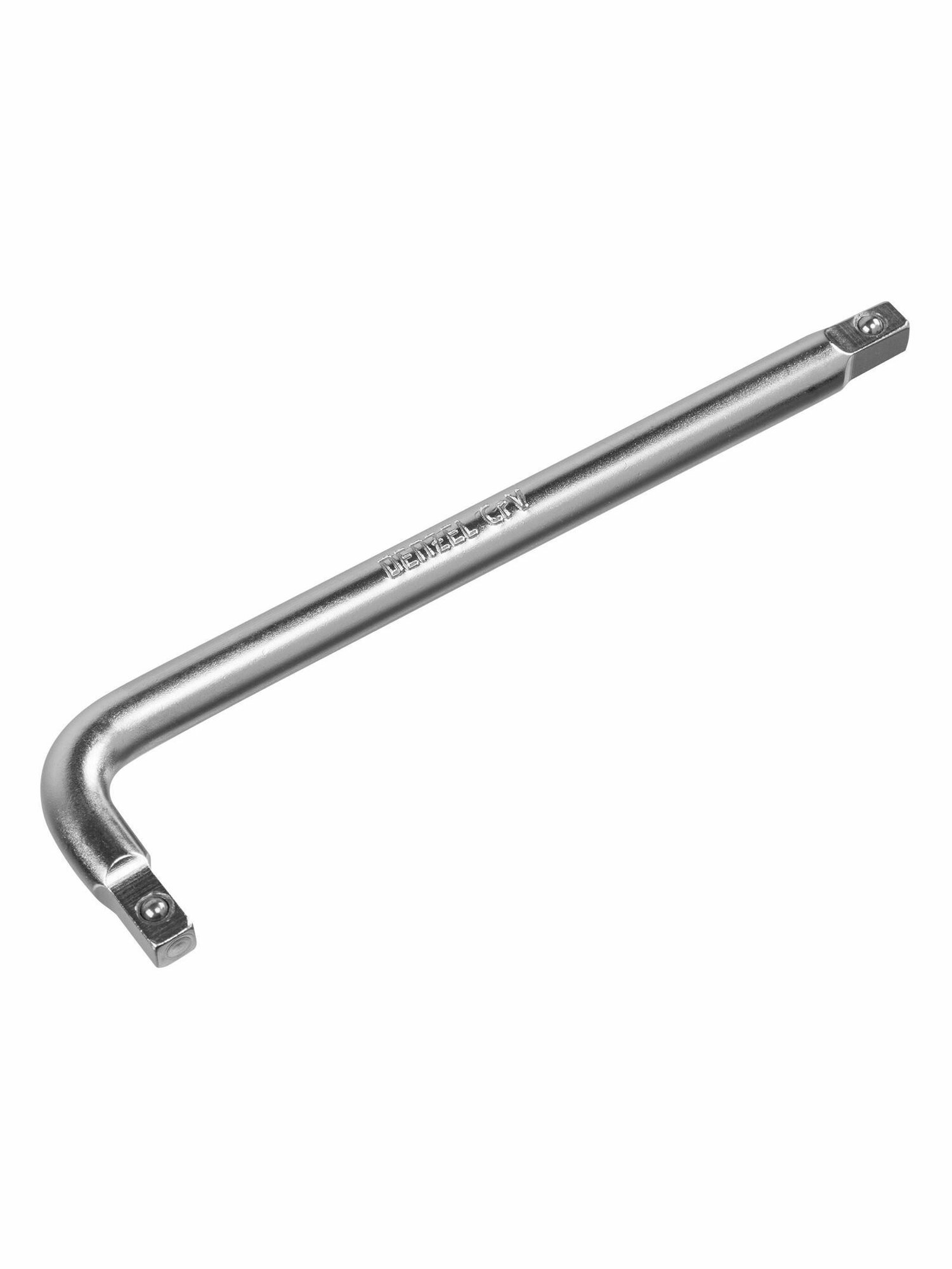 Вороток Г-образный, 150*40 мм, квадрат 1/4", CrV, матовый хром Denzel 14061