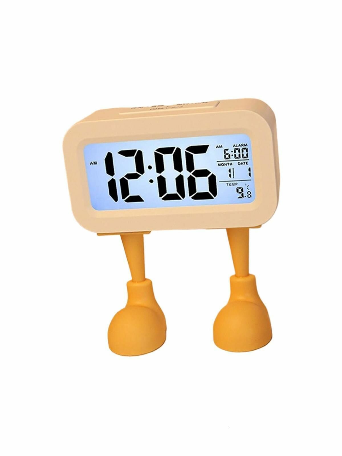 Будильник, Будильник Big mouth-белый кронштейн big foot на батарейках