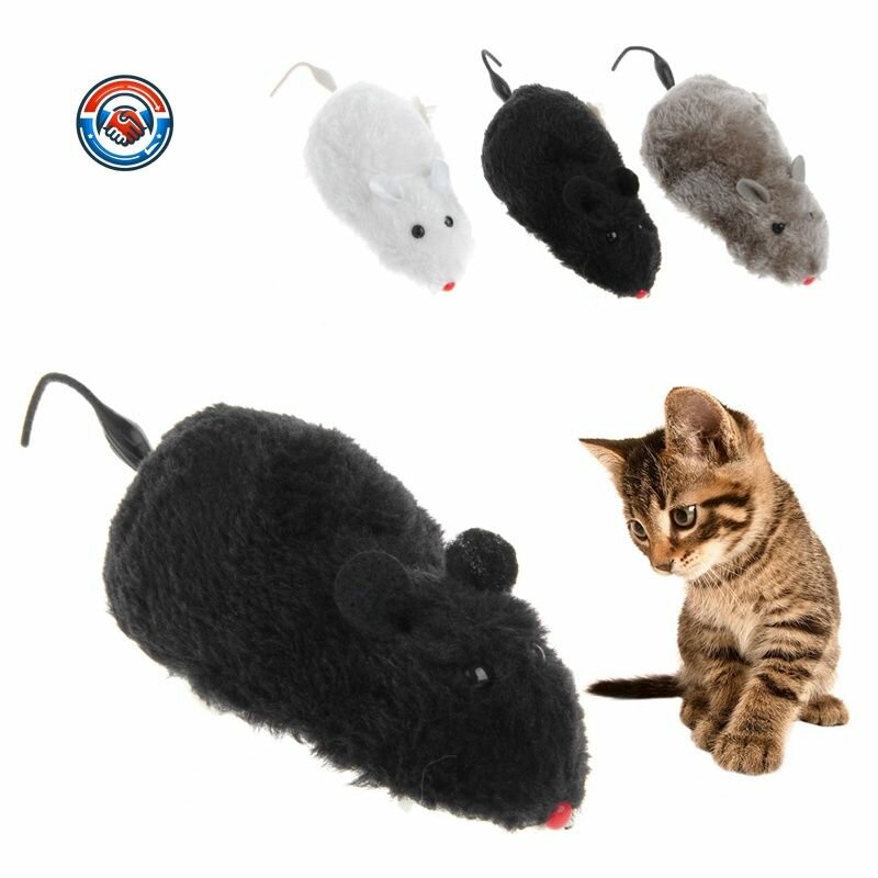 Интерактивная заводная мышь для кошек и собак, реалистичная механическая игрушка для животных, шутка и активная игра, 12 см