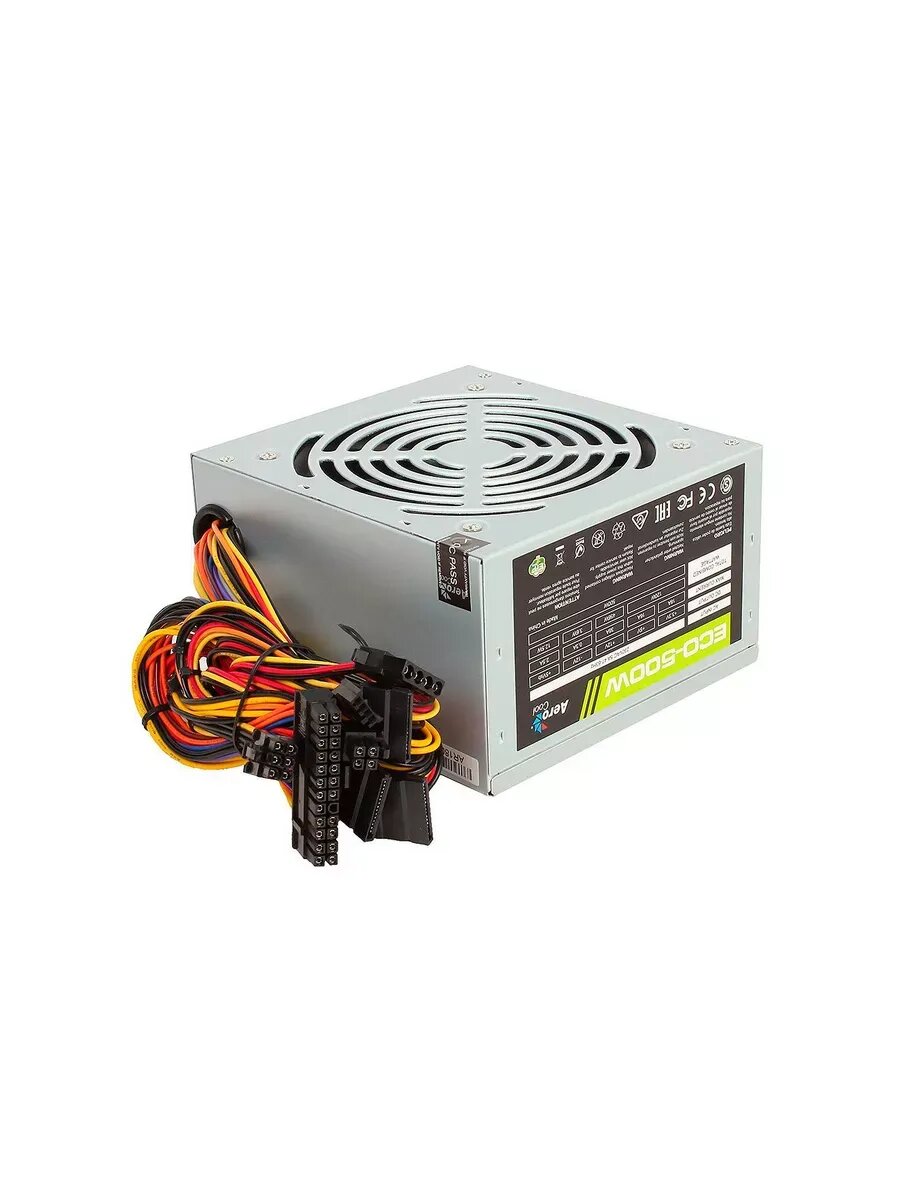 Блок питания ATX 500W ECO-500 (20+4pin) 120mm fan 3xSATA RTL