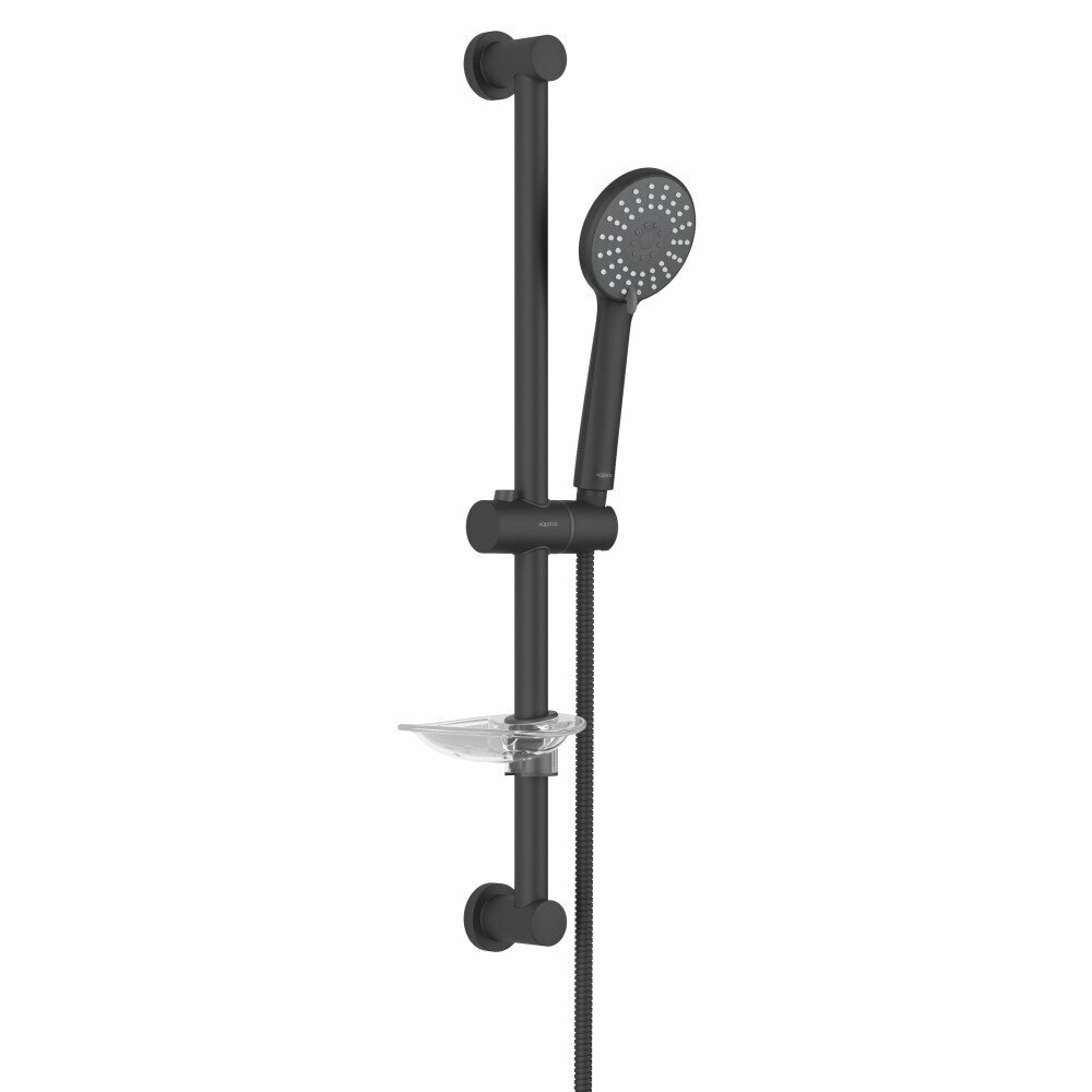 Душевая система Aquatek Бетта AQ2013MB черный нержавеющая сталь/латунь