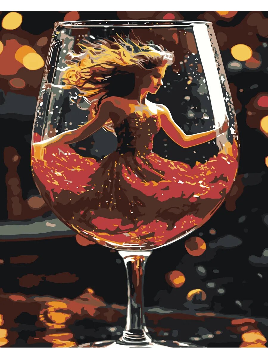 Картина по номерам Абстракция Девушка в Бакале Вина