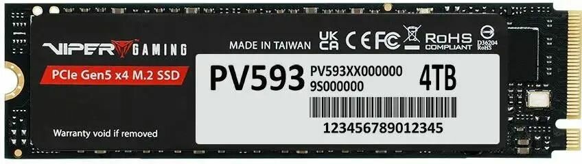 Внутренний SSD-диск Patriot Memory Накопитель SSD Patriot PCIe 5.0 x4 4TB PV593P4TBM28H Viper VP593 M.2 2280